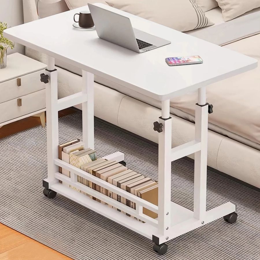 Birou 60 cm din MDF reglabil pe înălțime, cu roti 360gr