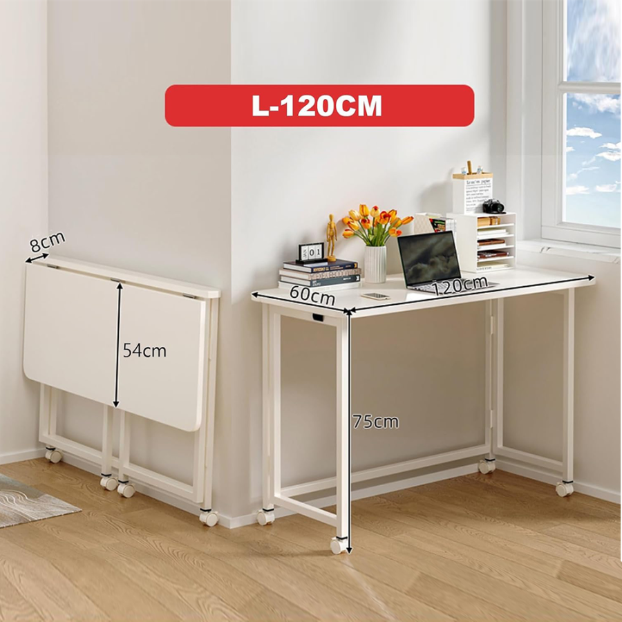 Birou pliant din MDF 120 x 60 cu roti 360gr